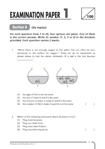 P6 Top Science Examination Papers – EPH