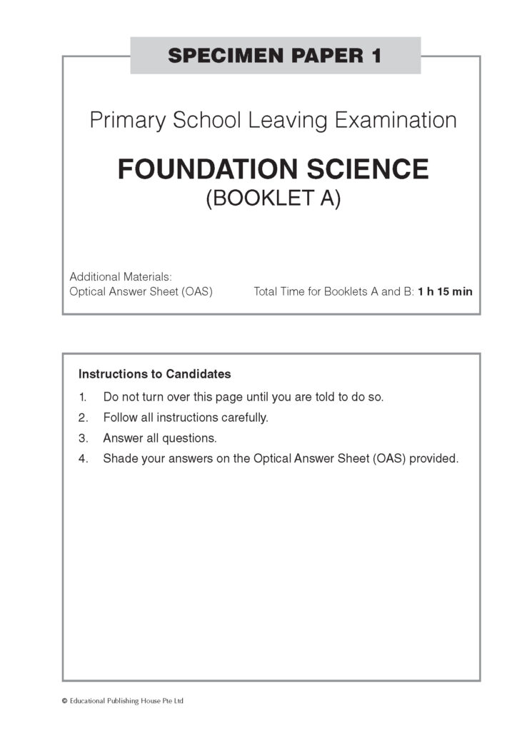 PSLE Foundation Science Specimen Papers – EPH