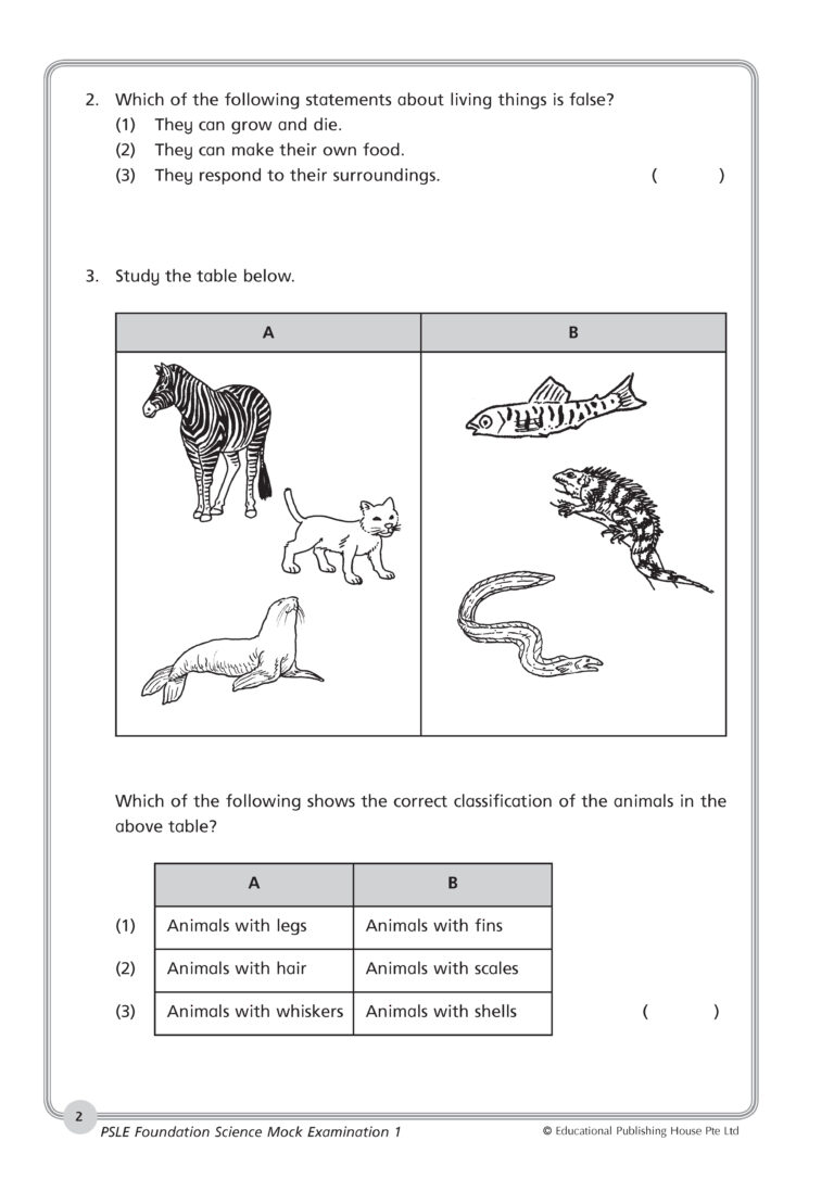 PSLE Foundation Science Mock Exam Papers – EPH