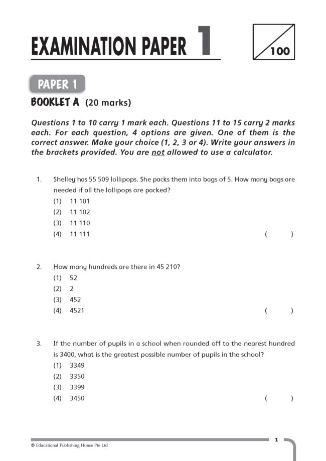P5 TOP Maths Examination Papers – EPH