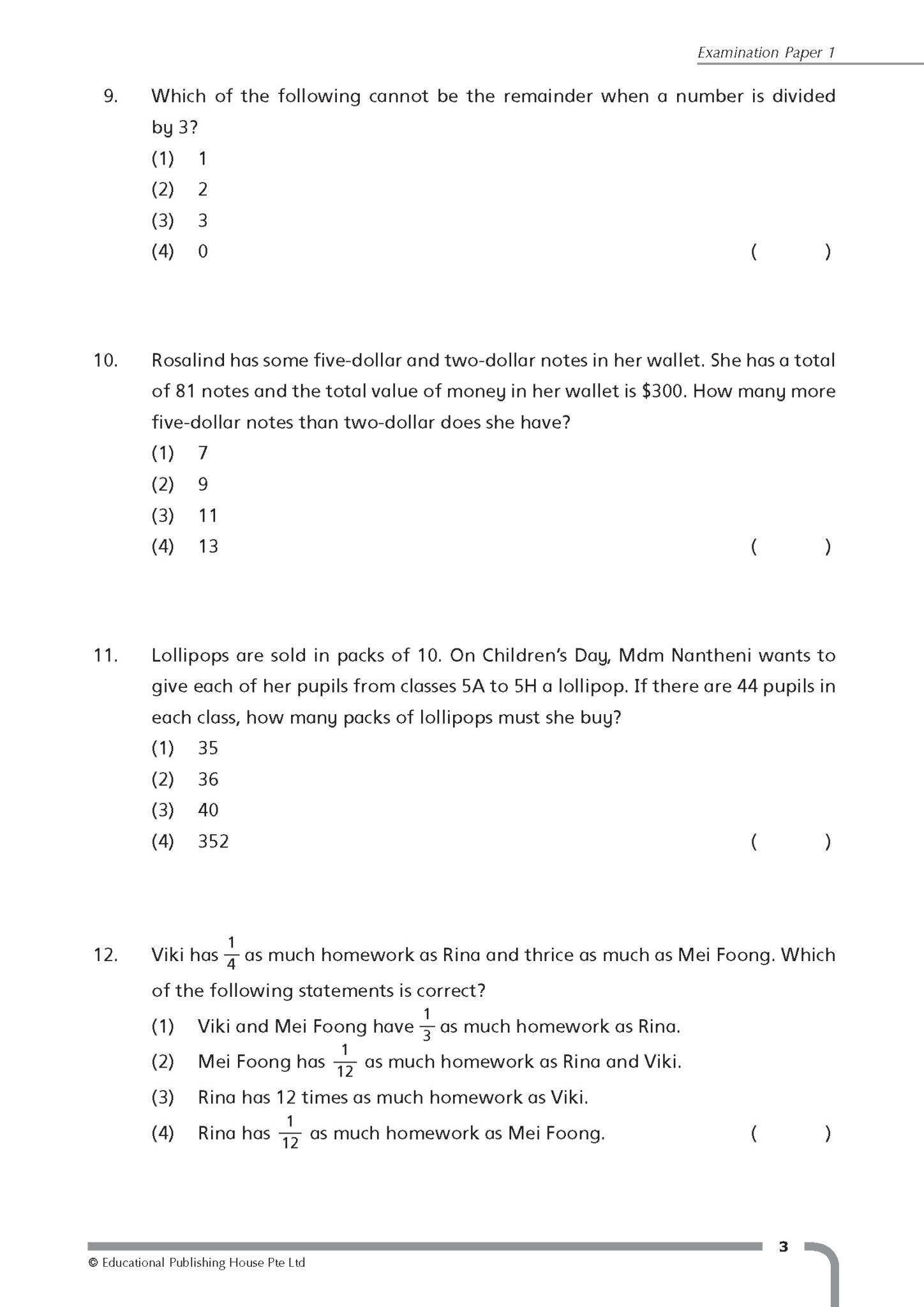 P5 TOP Maths Examination Papers - EPH