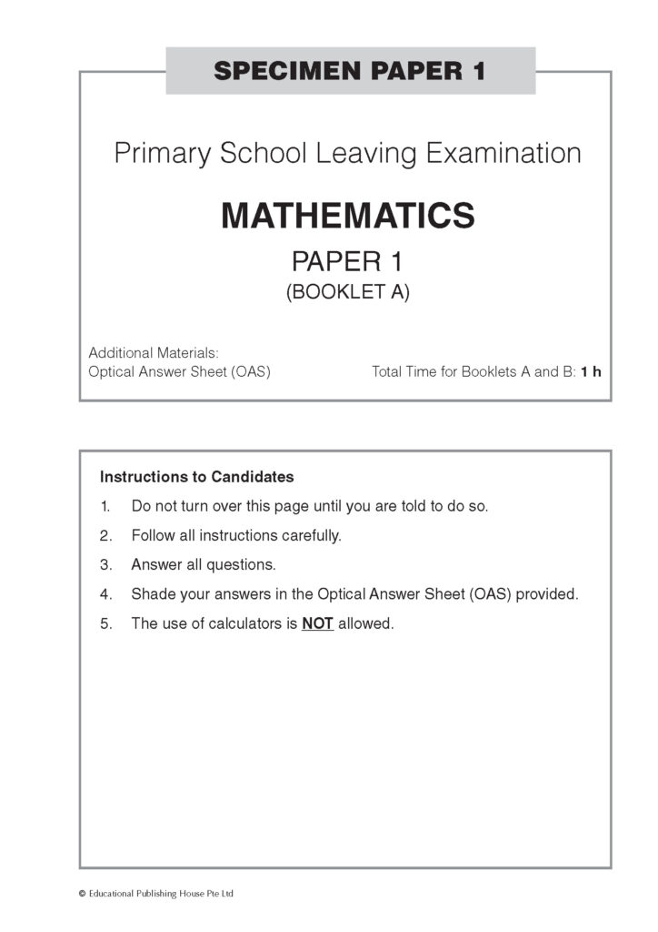 PSLE Maths Specimen Papers – EPH