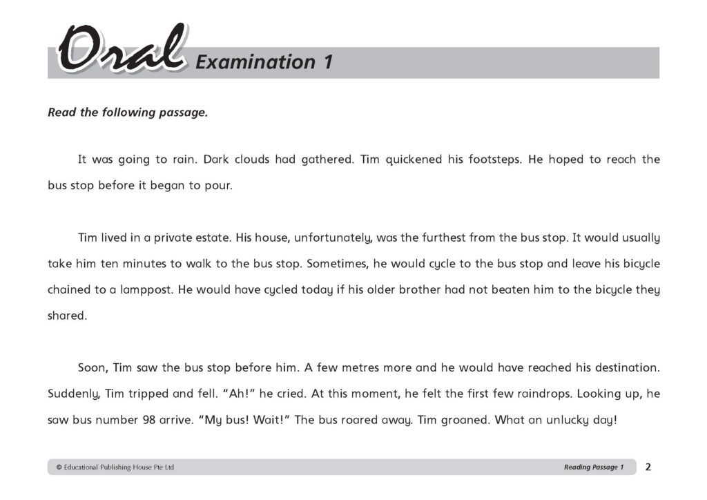 P3 English Oral Booster & Listening Comprehension – EPH