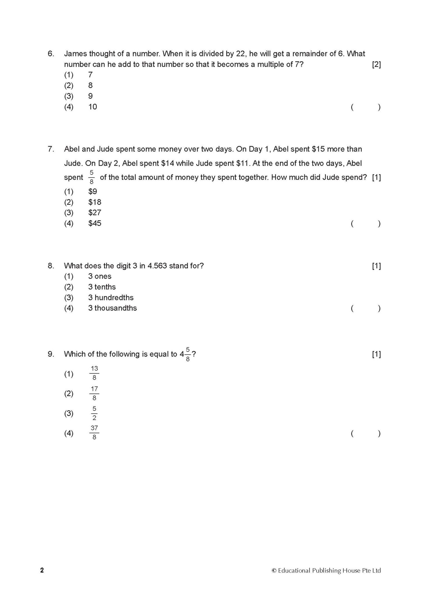 PSLE Maths Trending Exam Questions – EPH
