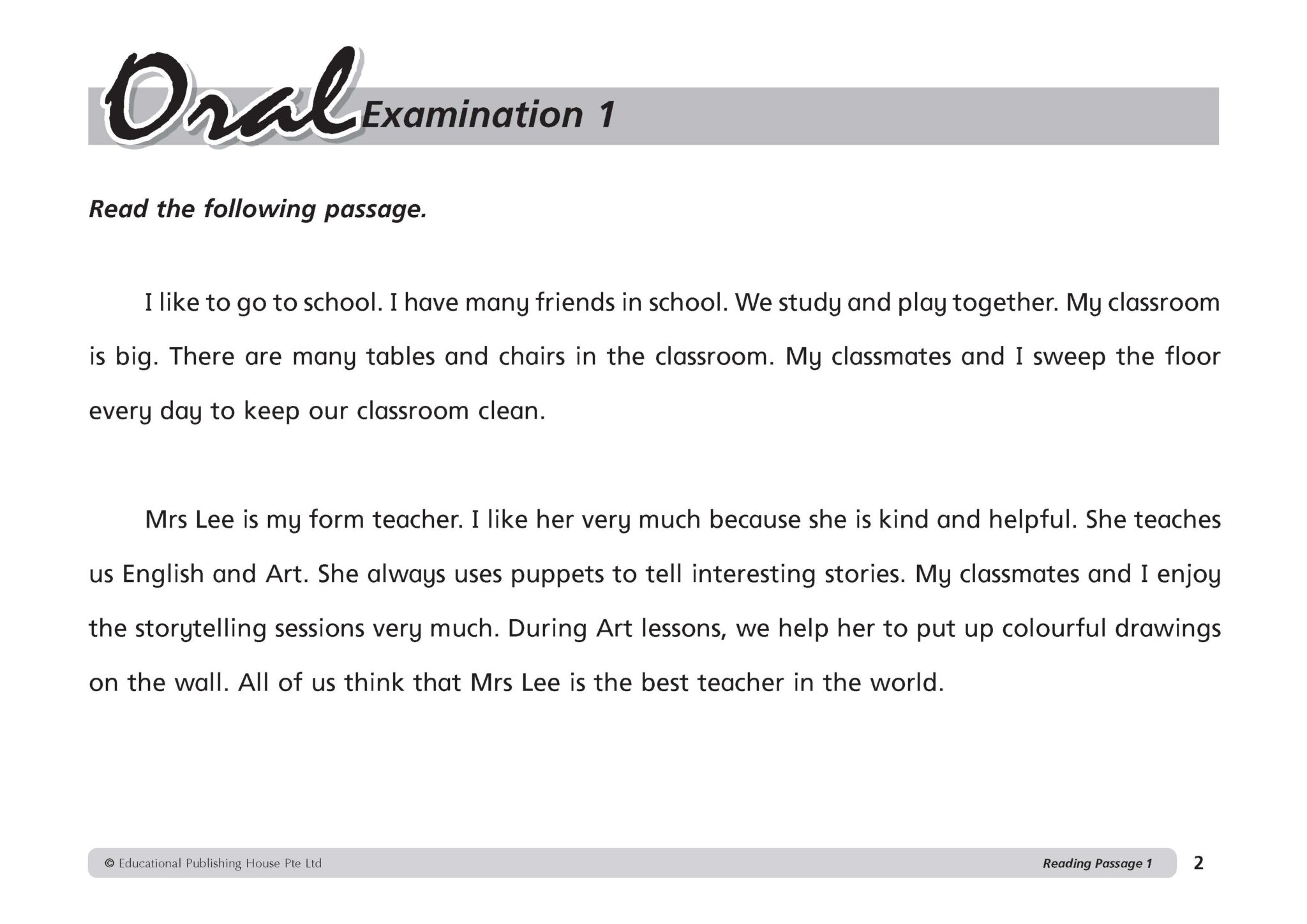 P1 English Oral Booster & Listening Comprehension – EPH
