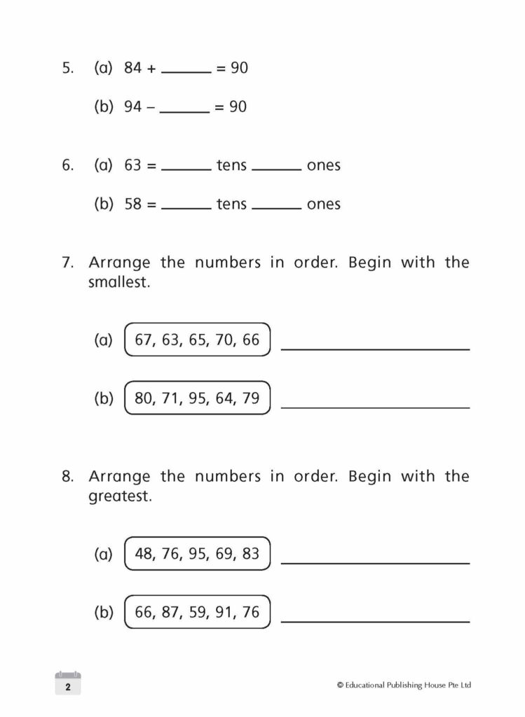 P2 Maths Weekly Revision – EPH