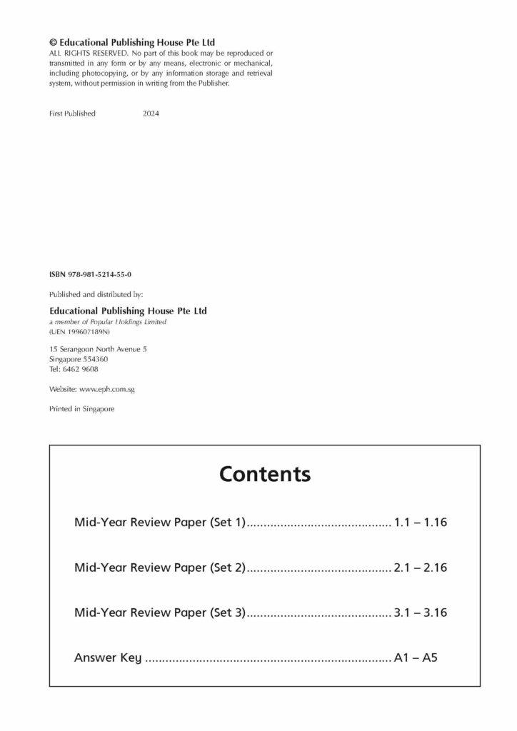 P3 Science Mid-Year Review Papers – EPH