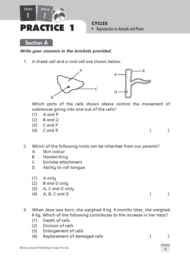 P5 Science Weekly Revision – EPH