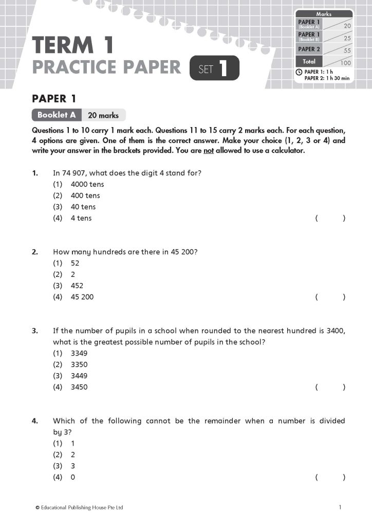 P5 TOP Mathematics Practice Papers – EPH