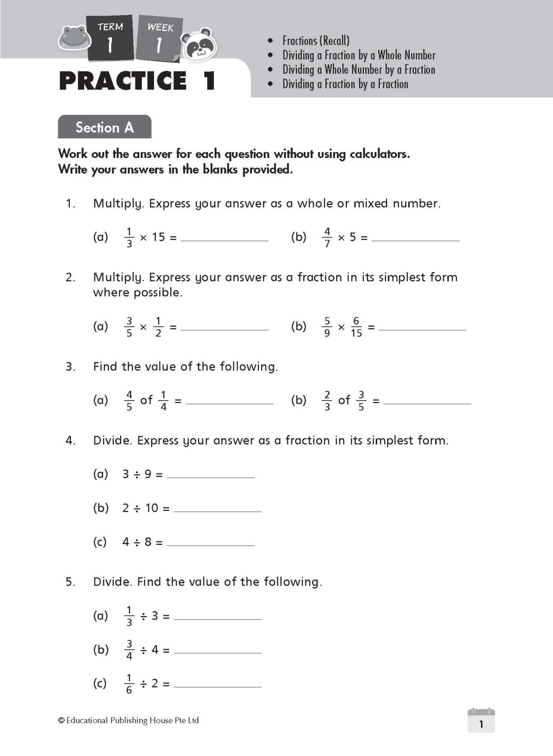 P6 Maths Weekly Revision – EPH