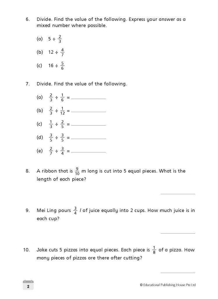 P6 Maths Weekly Revision – EPH
