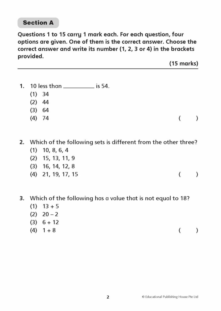 P1 New Syllabus Maths Exam Papers – EPH