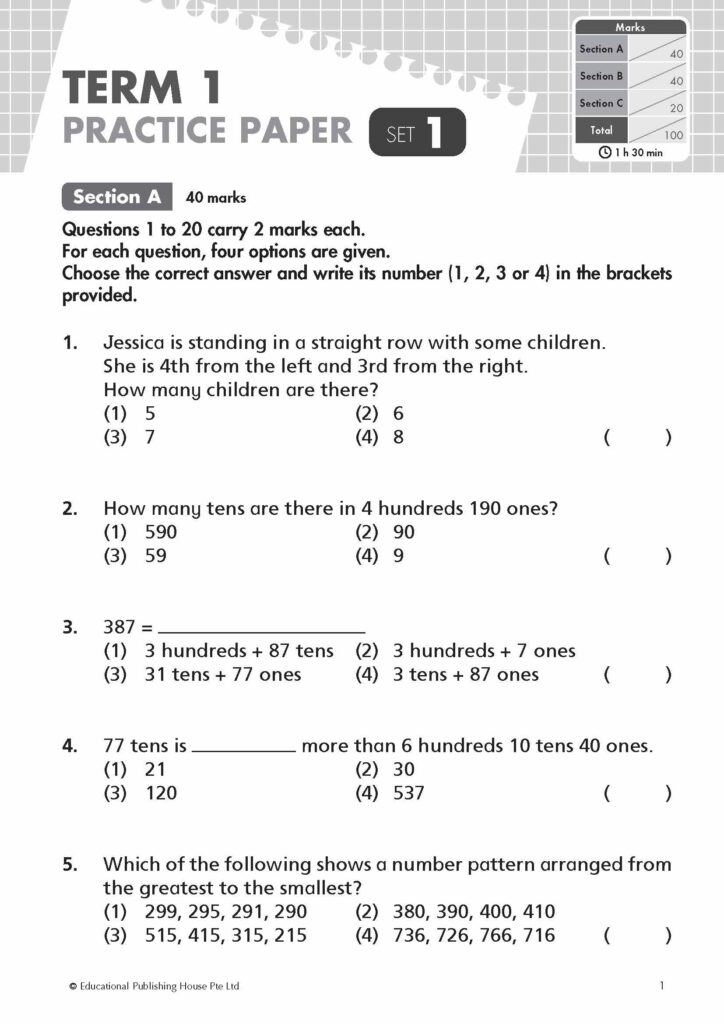 P2 TOP Maths Examination Papers – EPH