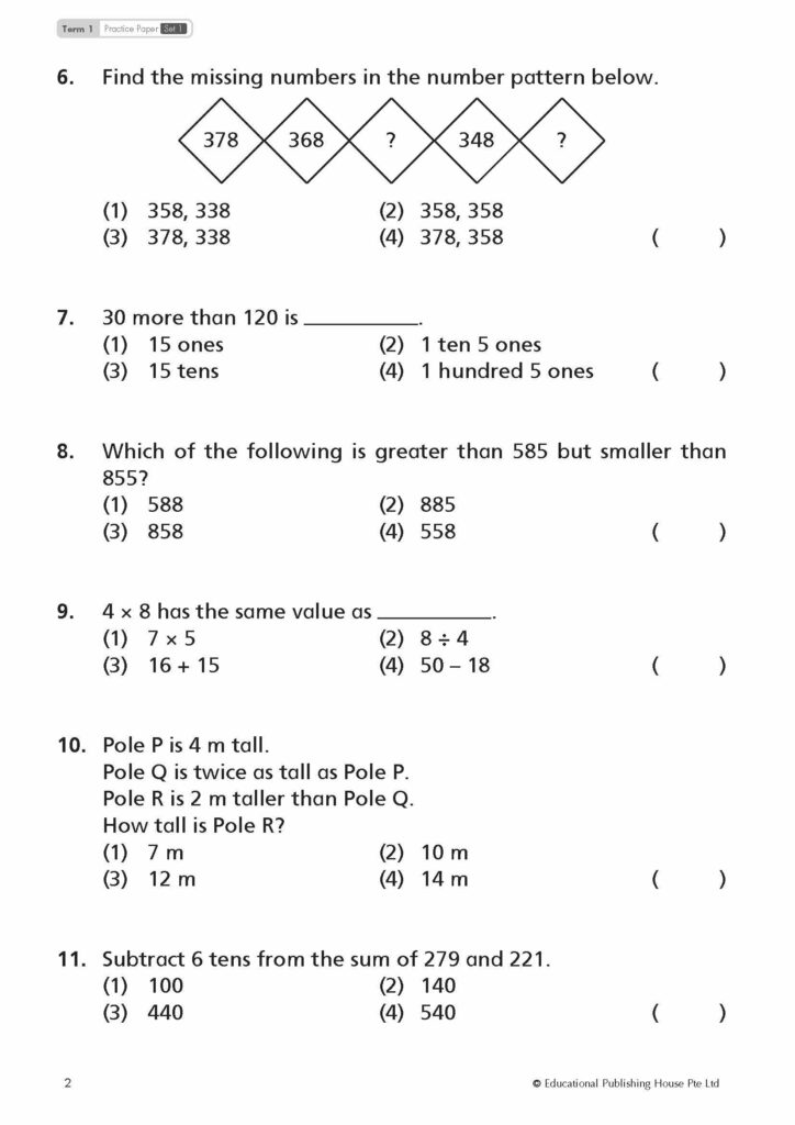 P2 TOP Maths Examination Papers – EPH