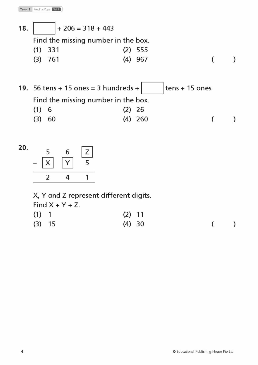 P2 TOP Maths Examination Papers – EPH