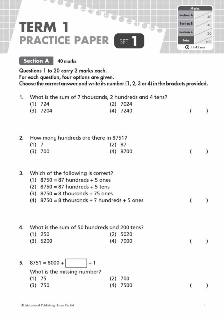 P3 TOP Maths Examination Papers – EPH