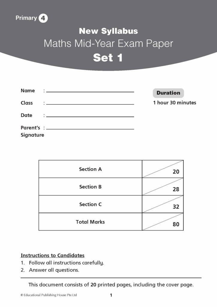 P4 New Syllabus Maths Exam Papers – EPH
