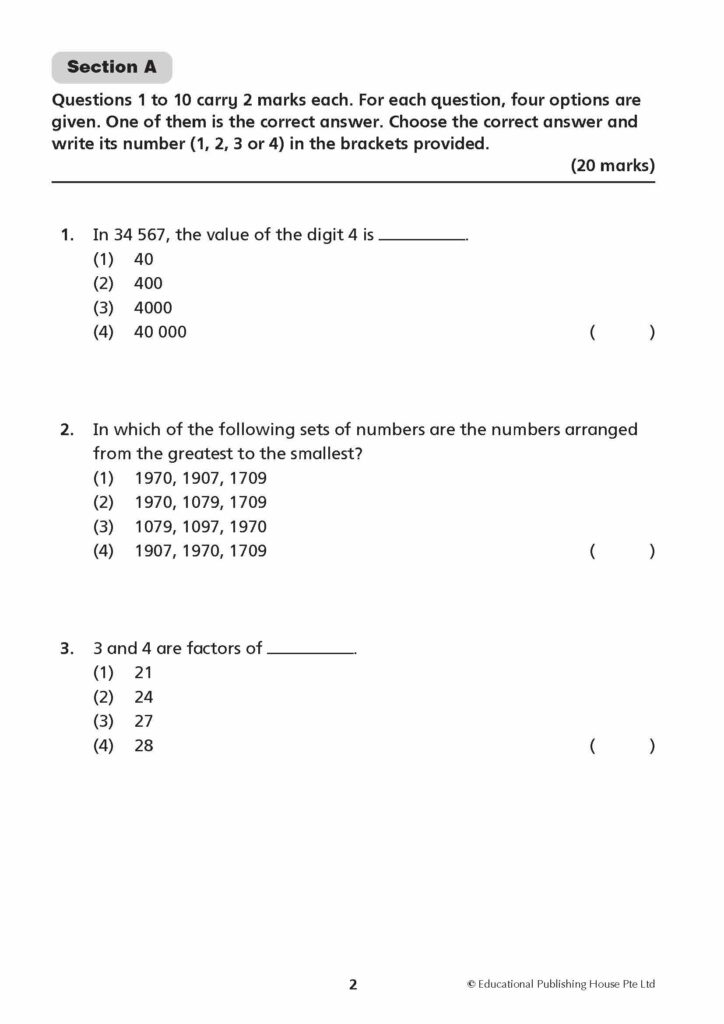 P4 New Syllabus Maths Exam Papers – EPH