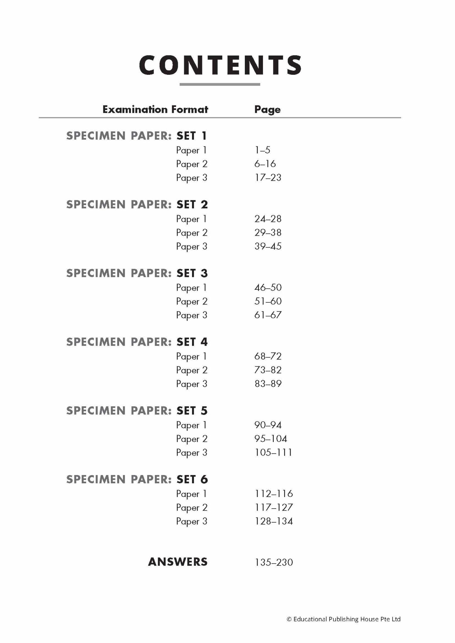 O Level English Specimen Papers – EPH